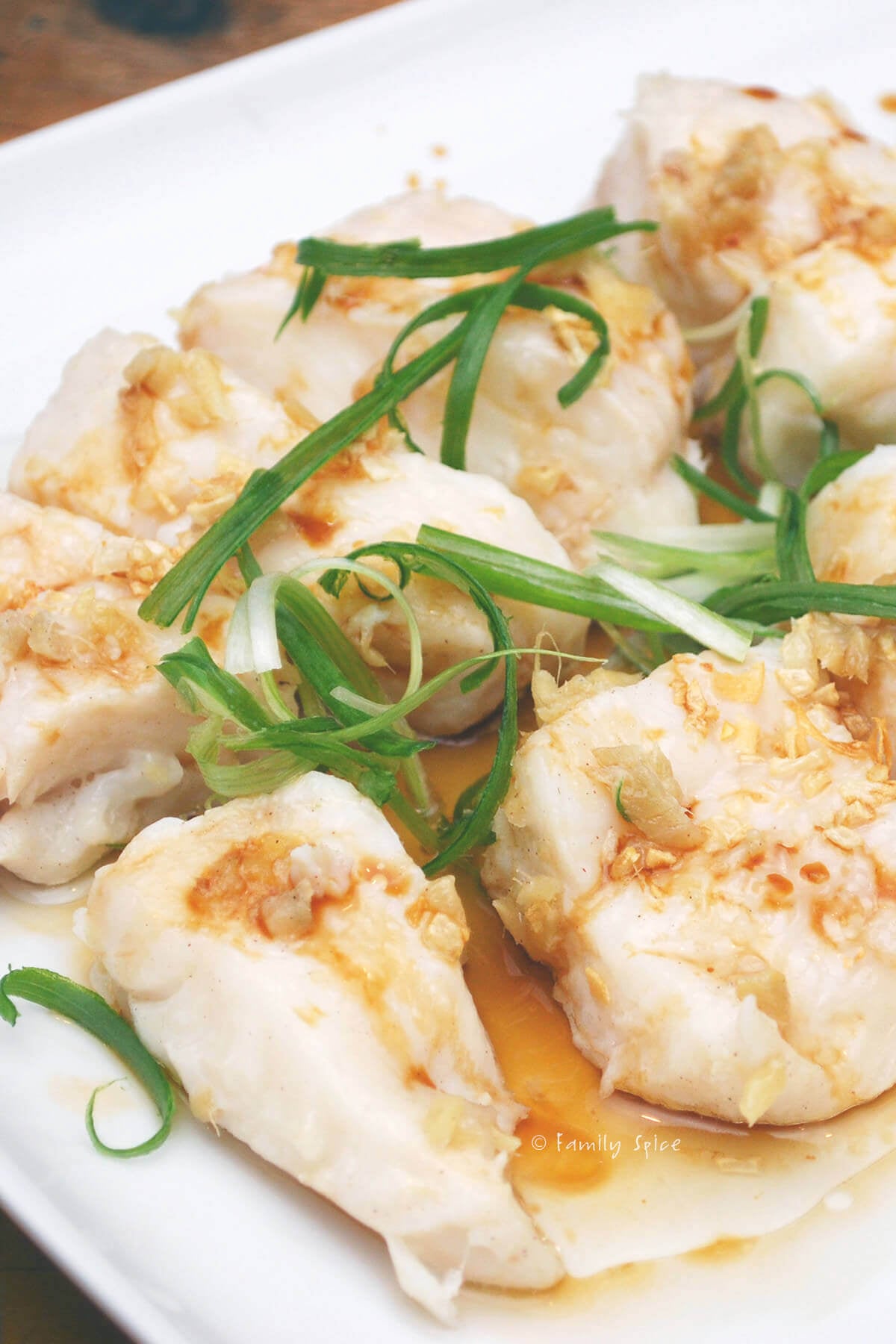 Steamed Halibut with Garlic Oil - Family Spice