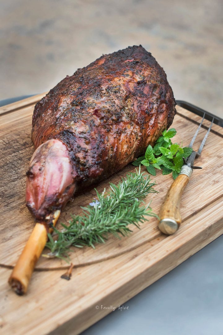 Grilled Leg of Lamb with Rosemary, Mint and Garlic - Family Spice