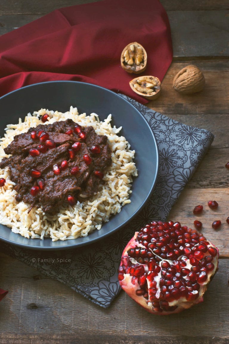 Persian Pomegranate and Walnut Stew (Fesenjoon)