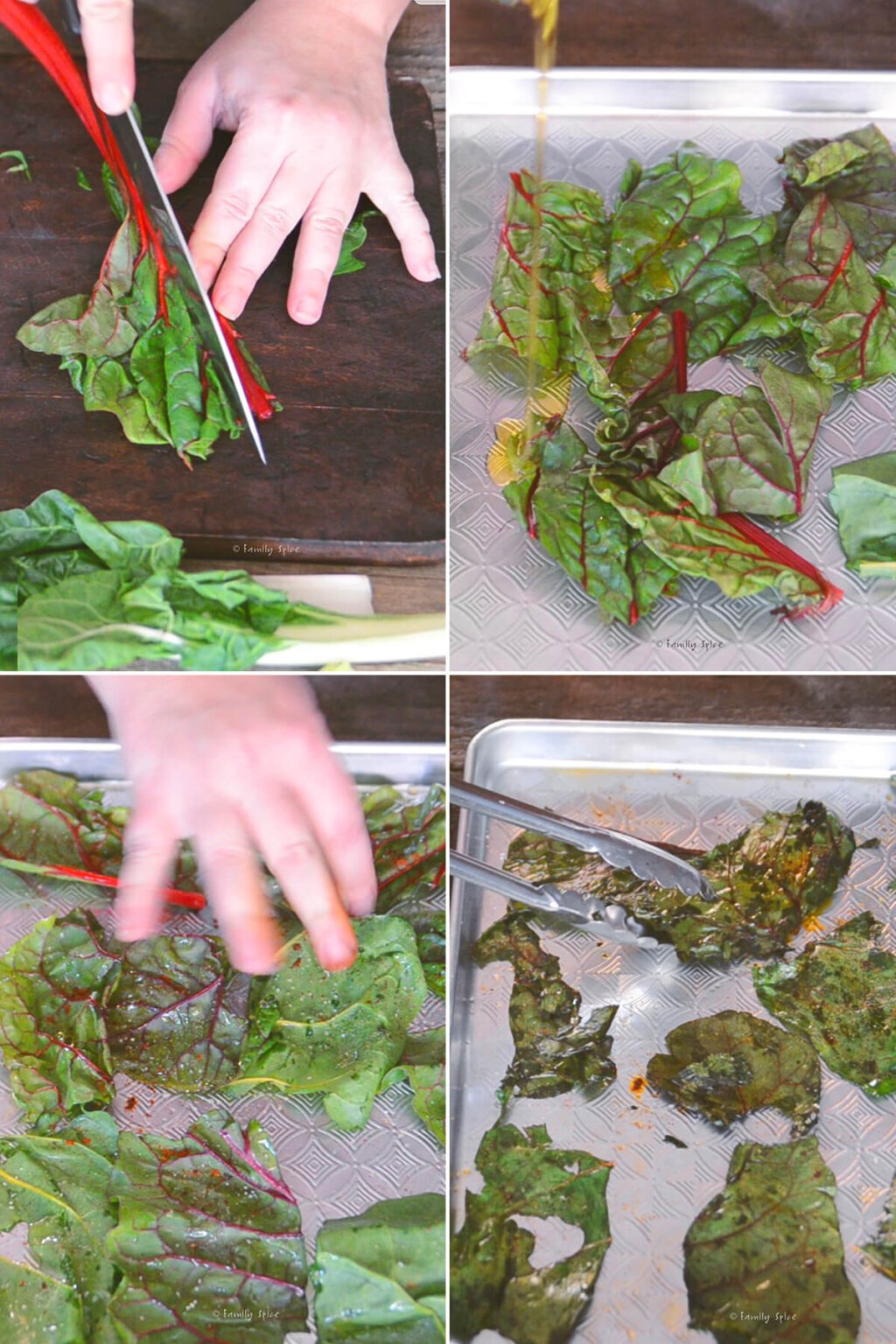 Baked Spicy Swiss Chard Chips - Family Spice