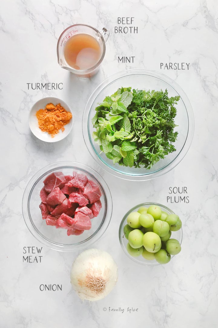 Persian Green Plum Stew (Khoresh Gojeh Sabz) - Family Spice