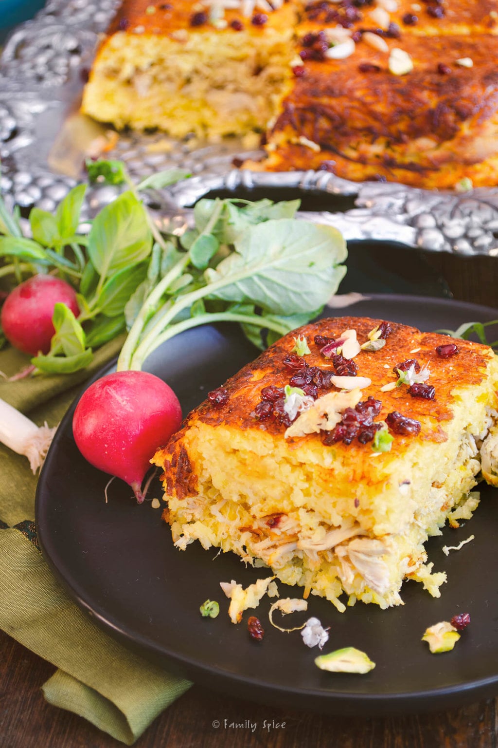 Persian Tahchin (Baked Saffron Rice Cake) - Family Spice