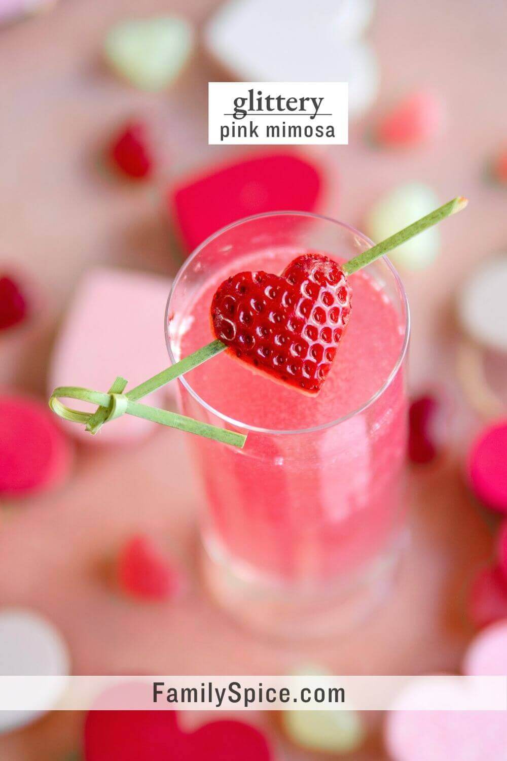 Pink Mimosas with Edible Glitter - Family Spice